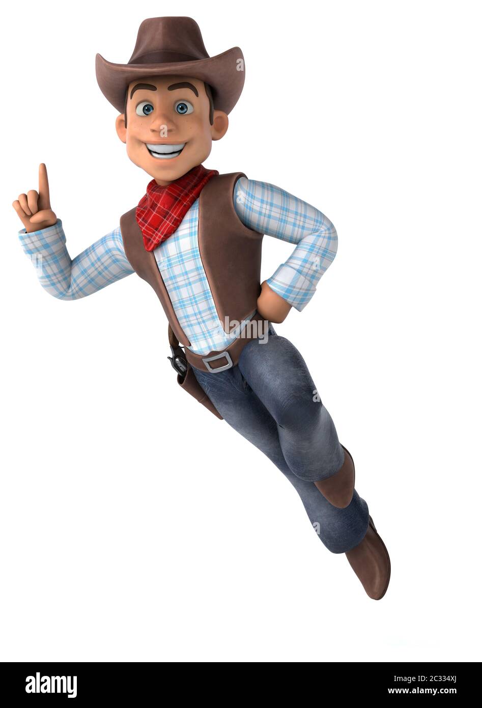 Fun Cowboy - 3D Illustration Stock Photo - Alamy