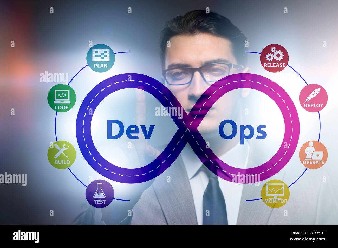 DevOps software development IT concept Stock Photo - Alamy