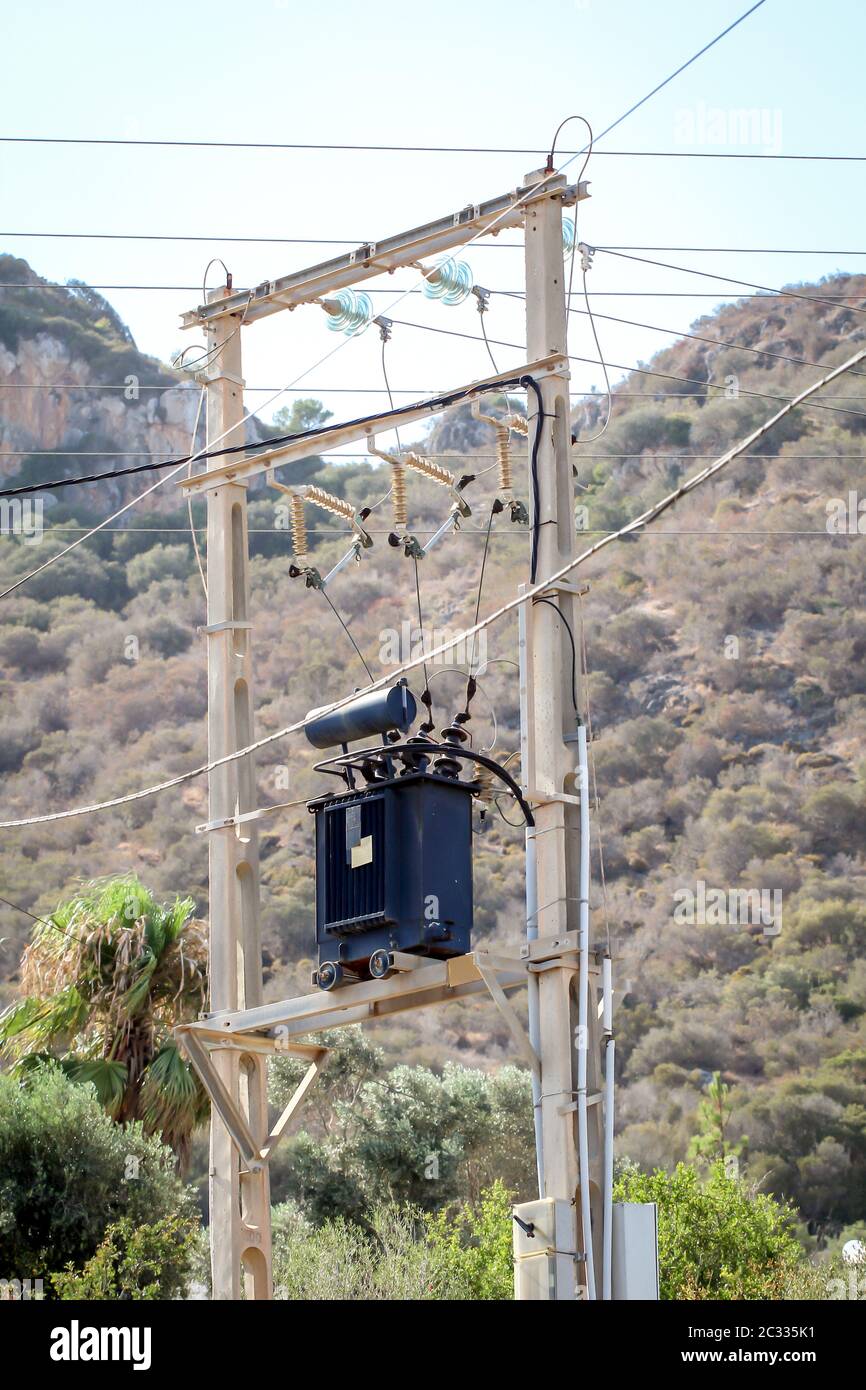 Power pole line change direction hi-res stock photography and images ...