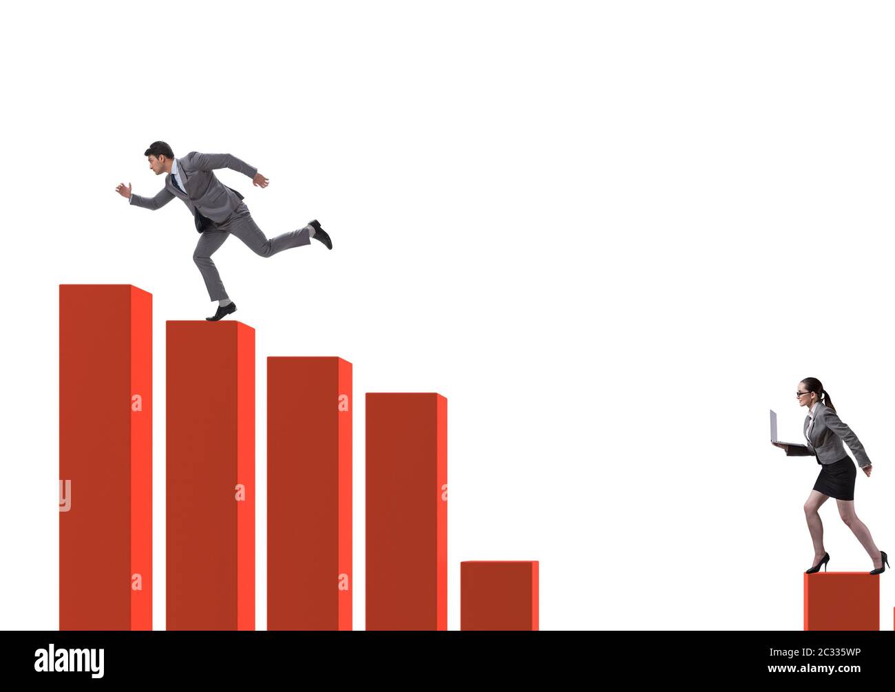 The chasing business people in competition concept Stock Photo - Alamy