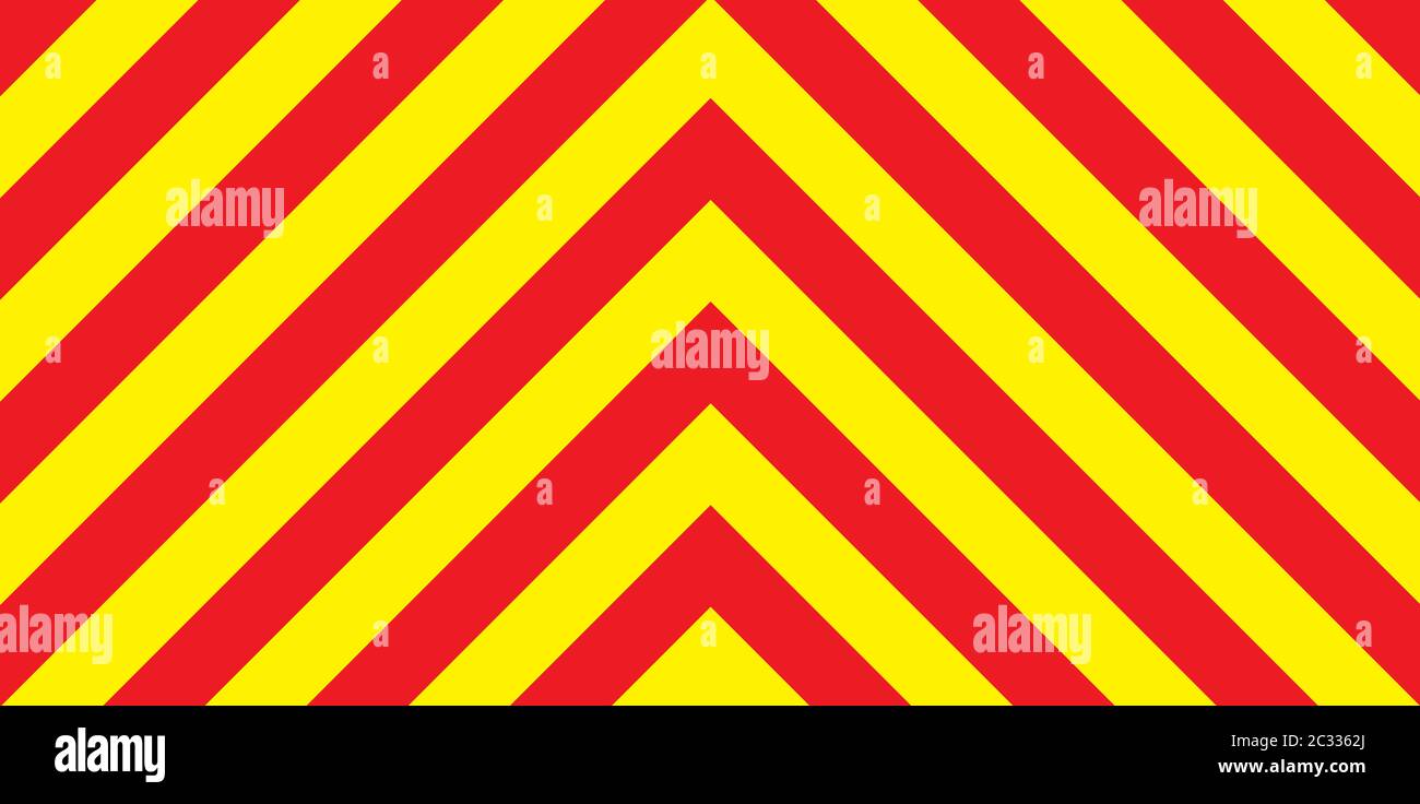 A red and yellow warning chevron emergency vehicle background Stock ...