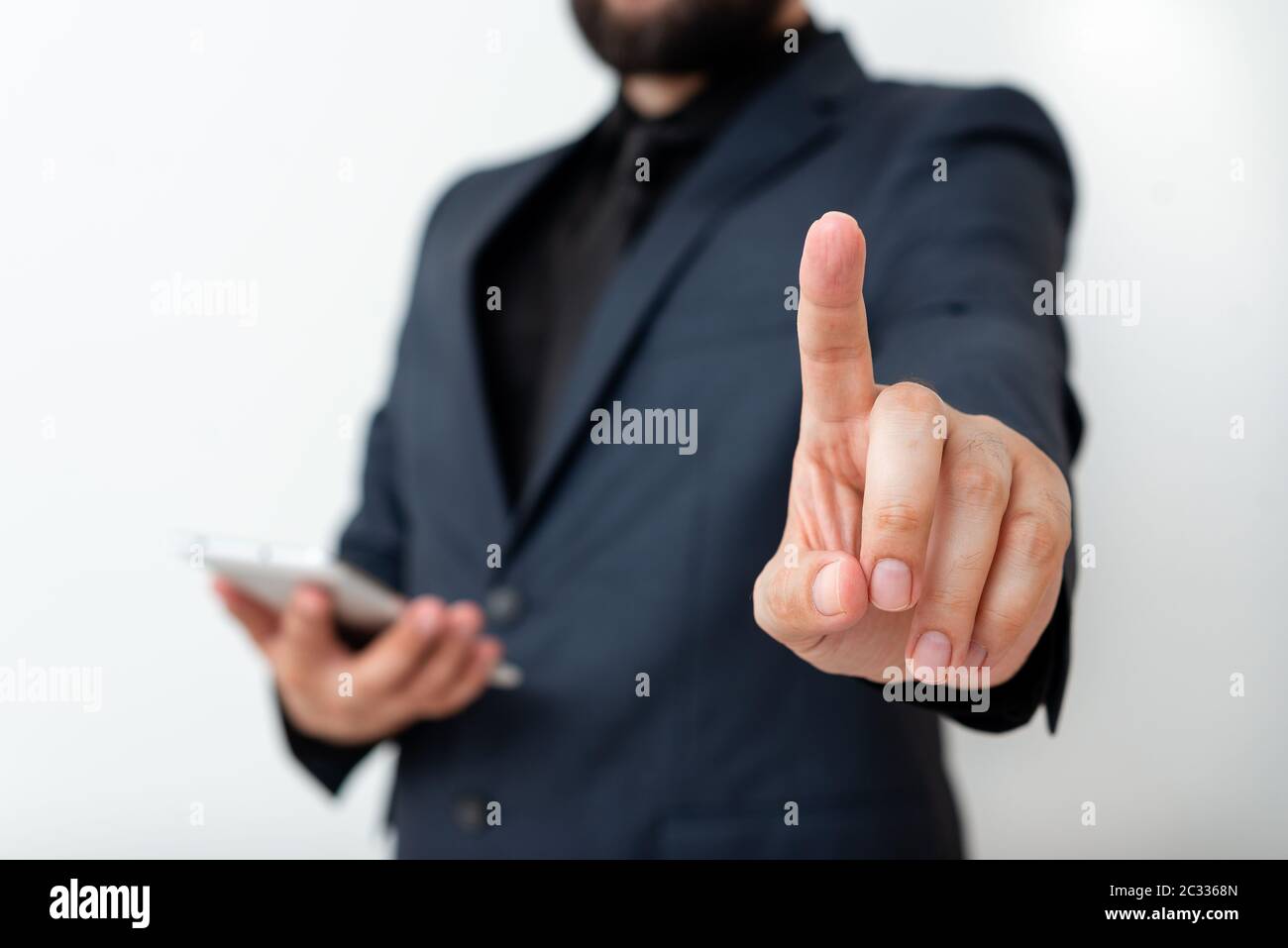 Model With Pointing Hand Finger Symbolizing Navigation Progress Growth ...