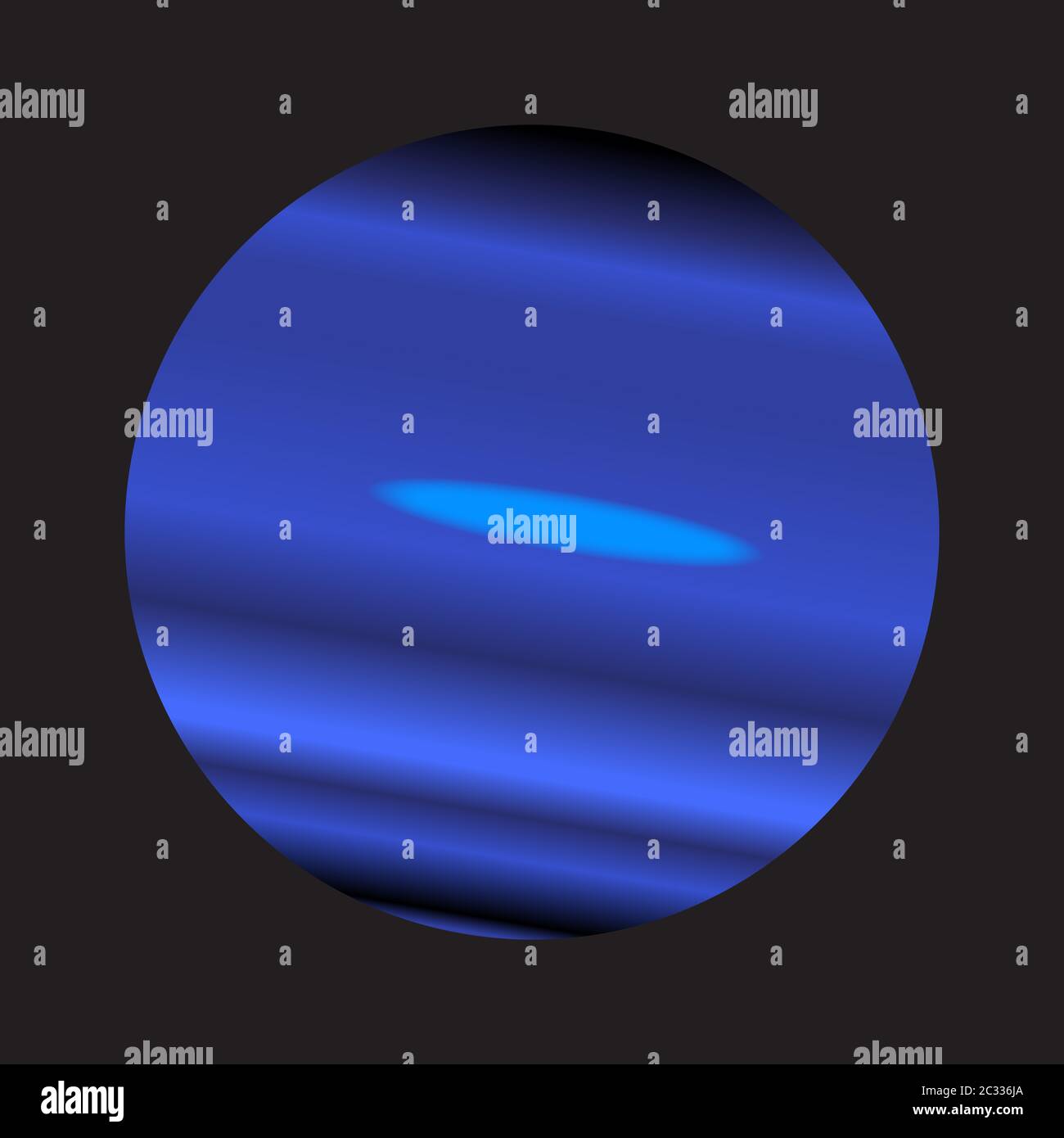 A representation of the planet Neptune over a black background Stock ...