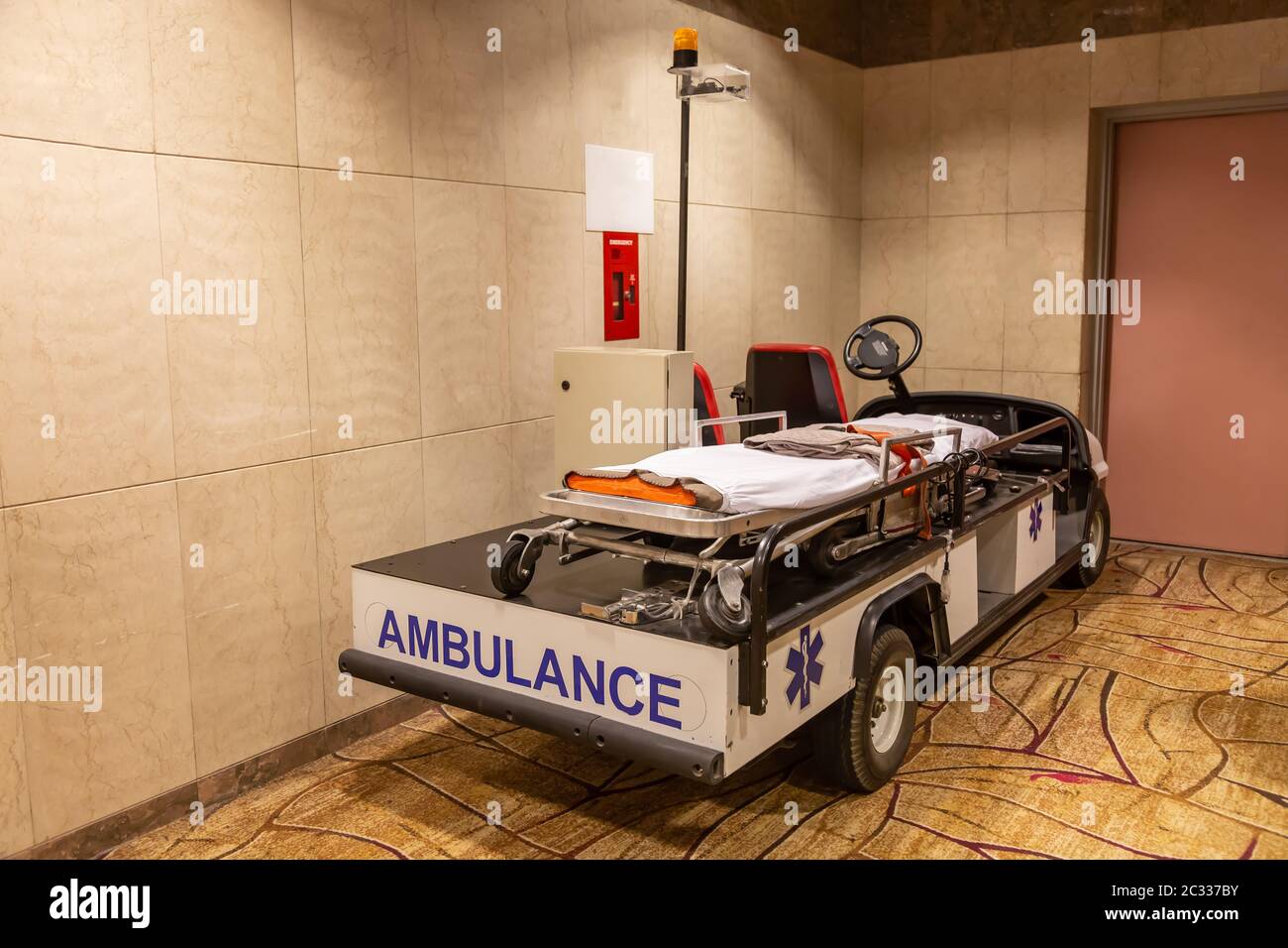 emergency ambulance electric car with stretcher for injured in ...