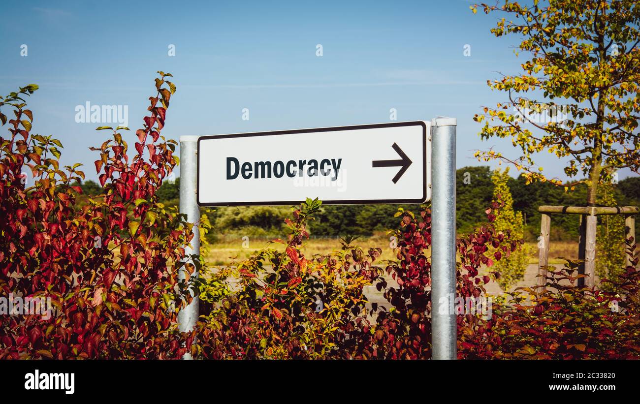 Street Sign to Democracy Stock Photo - Alamy