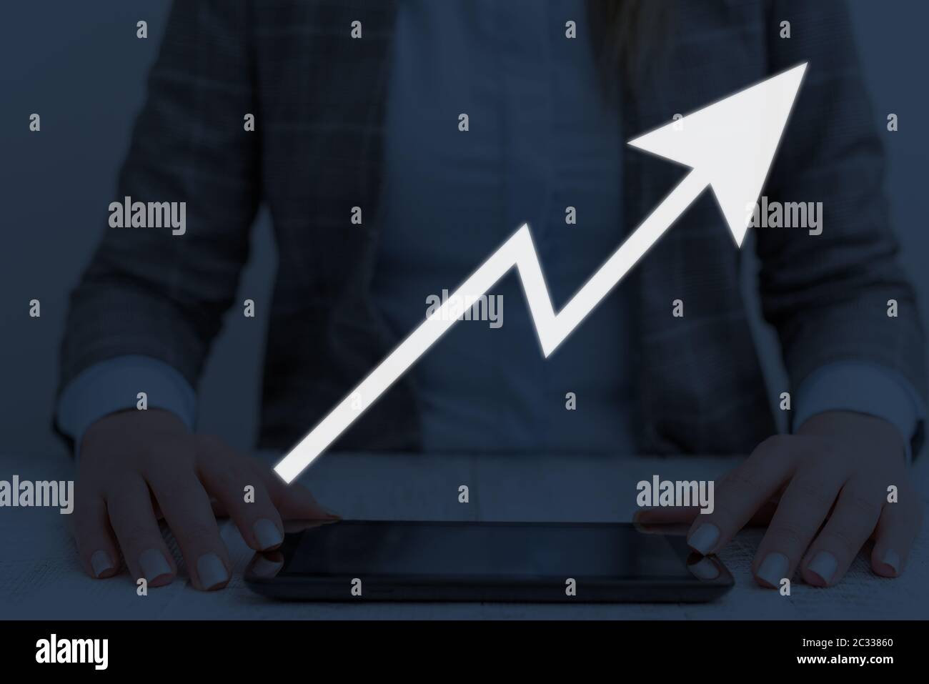 Arrow Symbol Going Upward Denoting Points Showing Significant ...