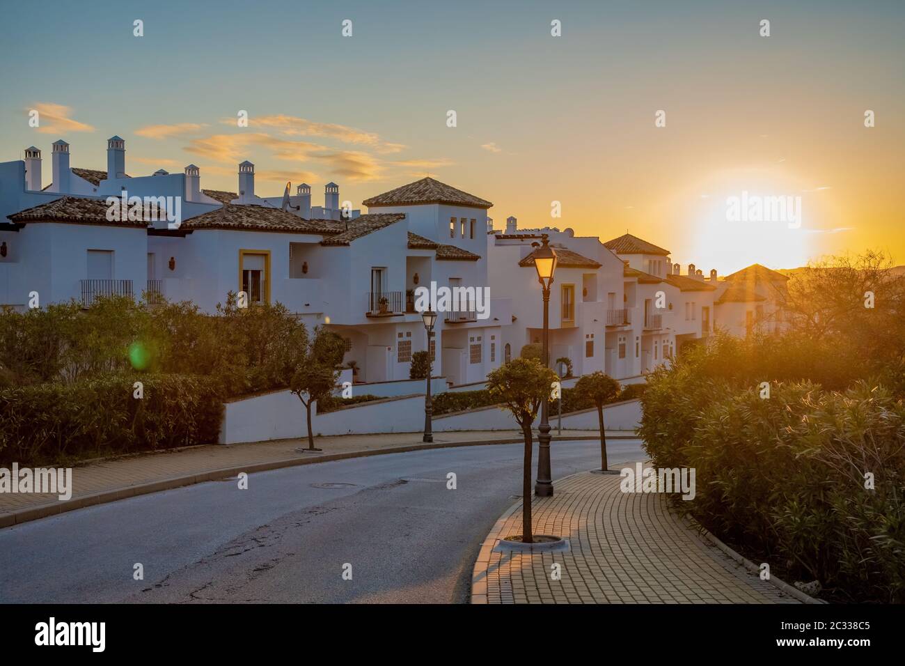panorama overlooking the white houses in the south of spain. Holiday ...