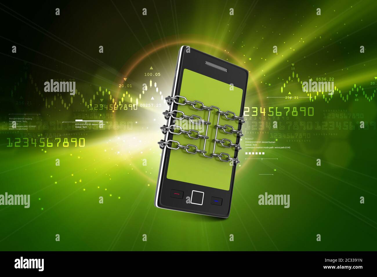 Smart phone with protection in color background Stock Photo - Alamy