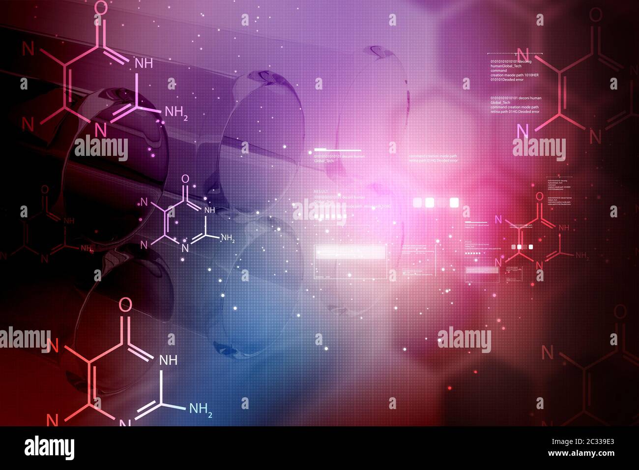 Laboratory equipments with molecules Stock Photo - Alamy
