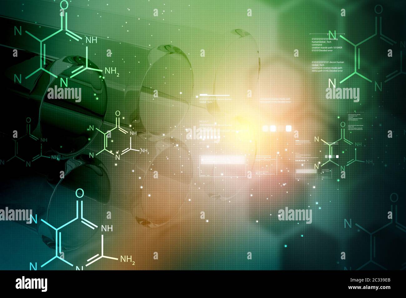 Laboratory equipments with molecules Stock Photo - Alamy