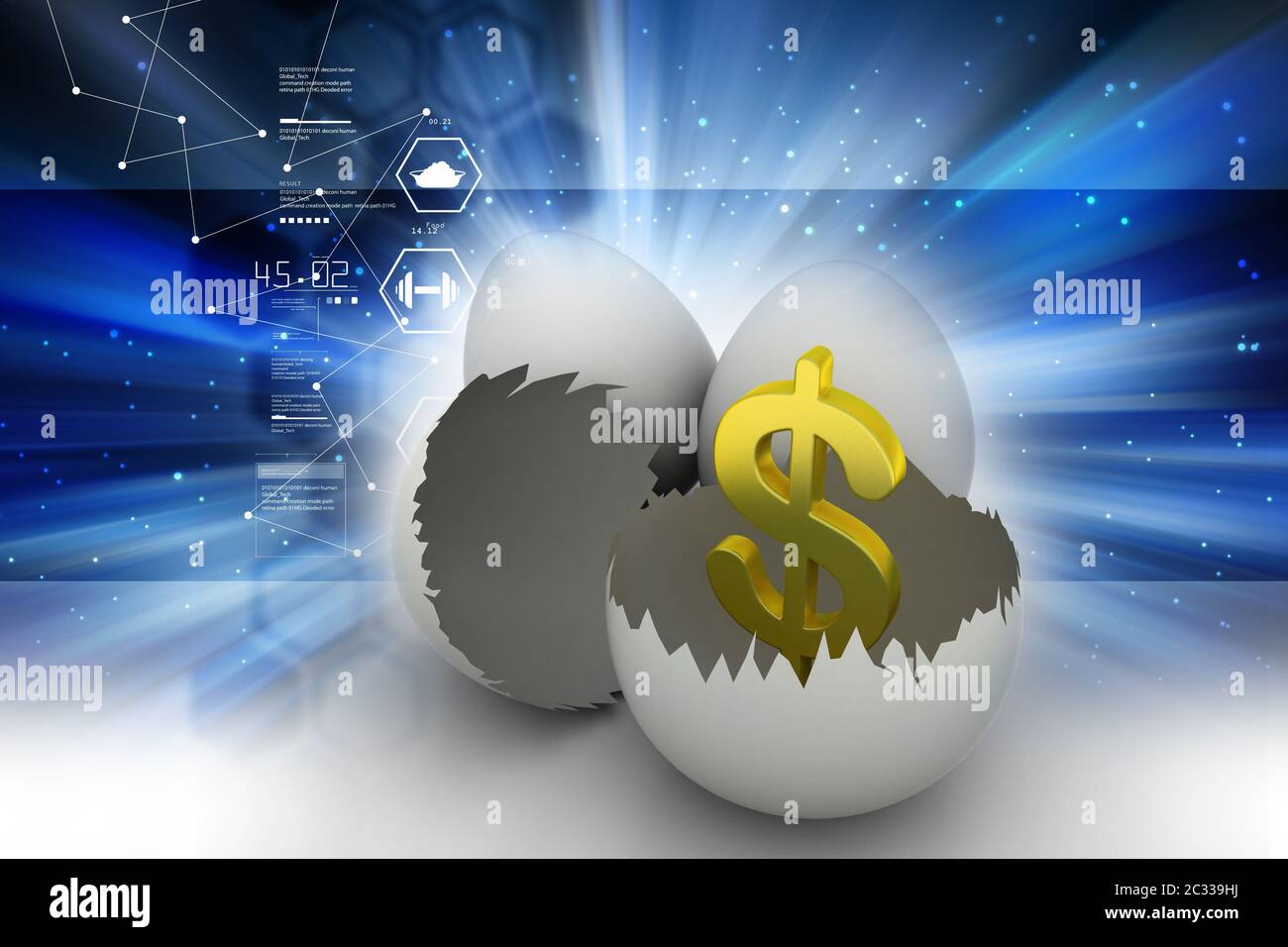 egg shell with dollar sign Stock Photo - Alamy