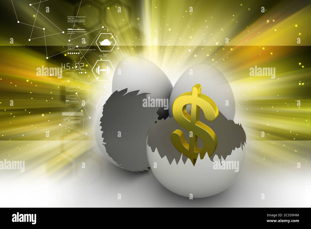 egg shell with dollar sign Stock Photo - Alamy