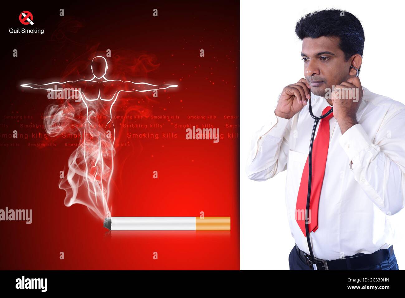 Young doctor looking cigarette smoke Stock Photo - Alamy