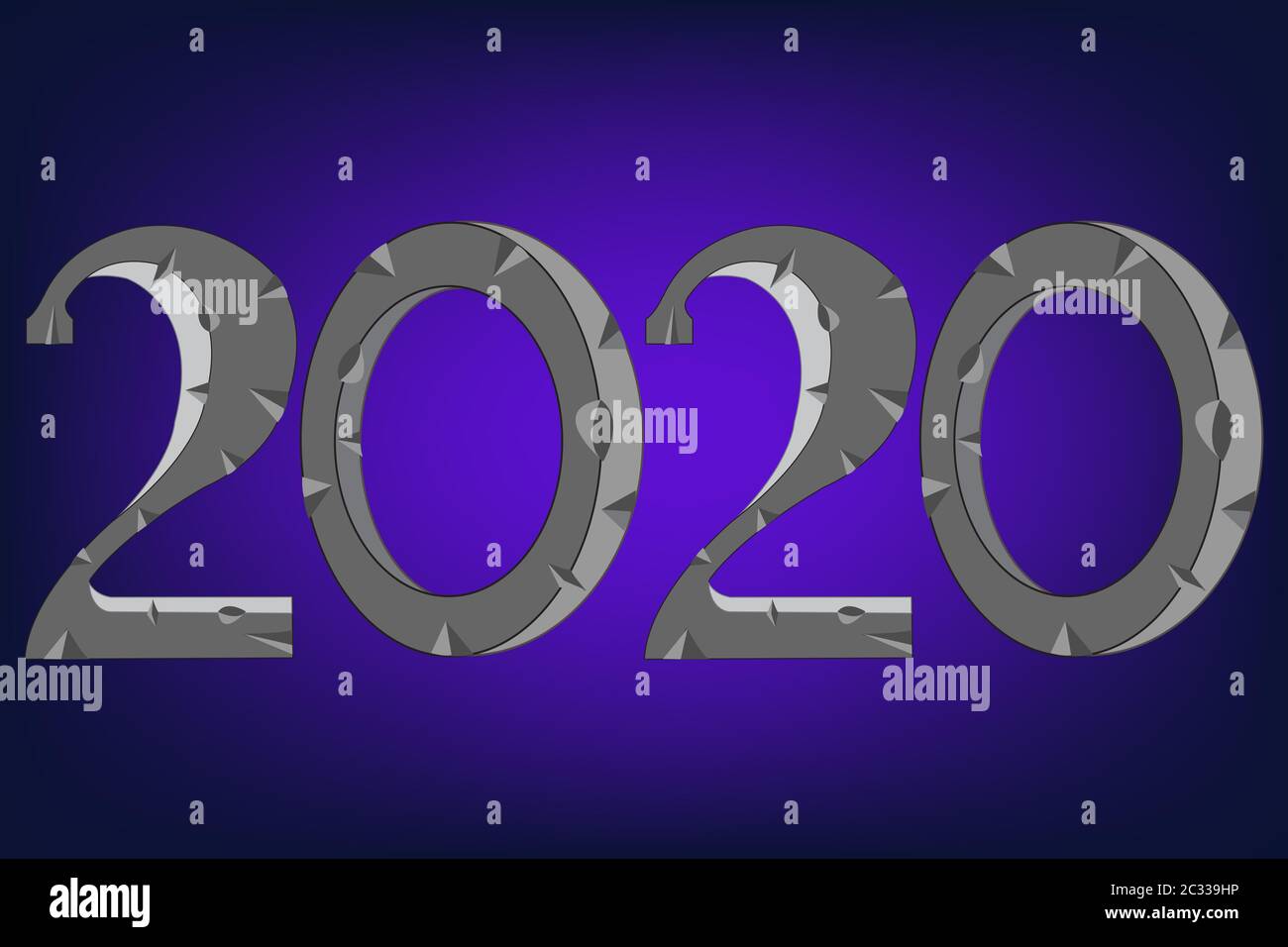 Vector illustration of the numeral 2020 symbols approaching year on ...