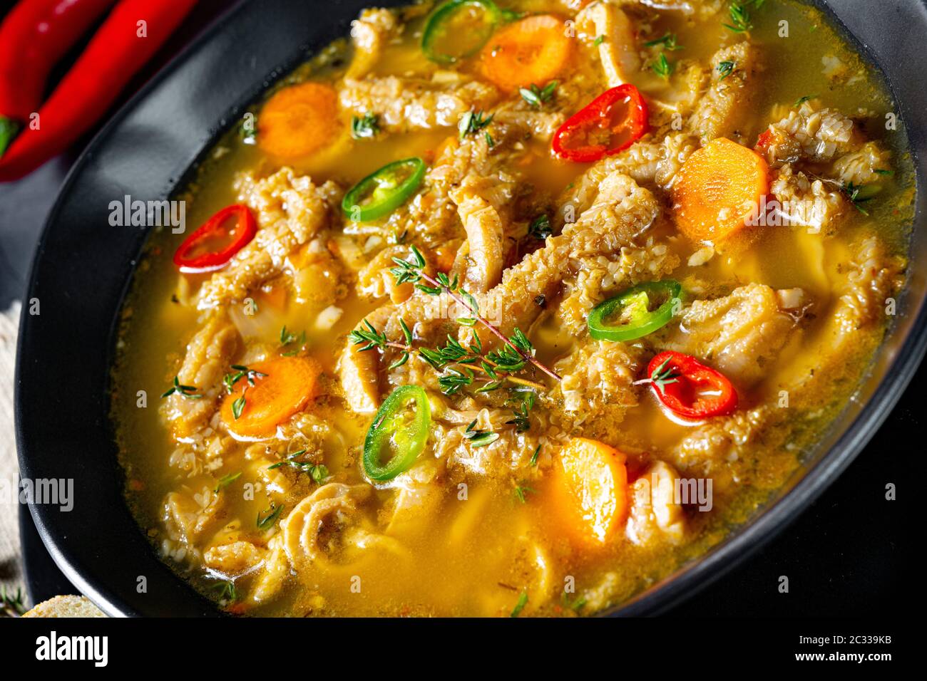 Flaczki - tripe soup the Polish way Stock Photo - Alamy