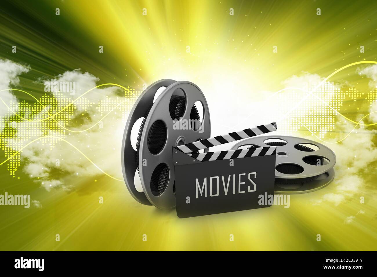 Film Reels and Clapper board Stock Photo - Alamy