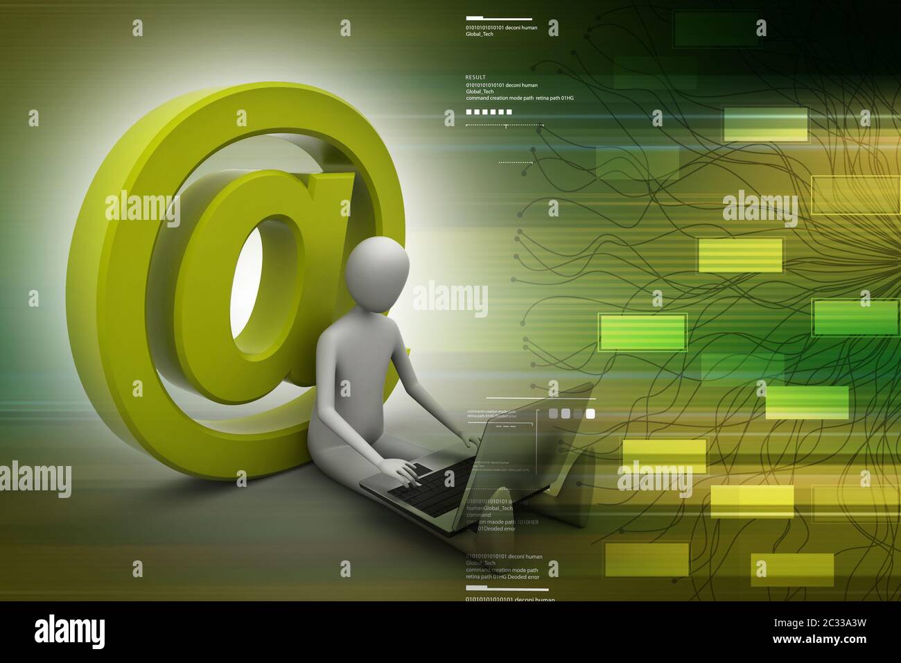 3d person e mail symbol Stock Photo - Alamy