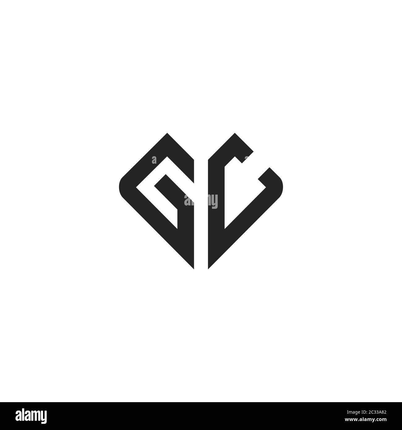 GC alphabet abstract initial letter logo design vector template Stock ...