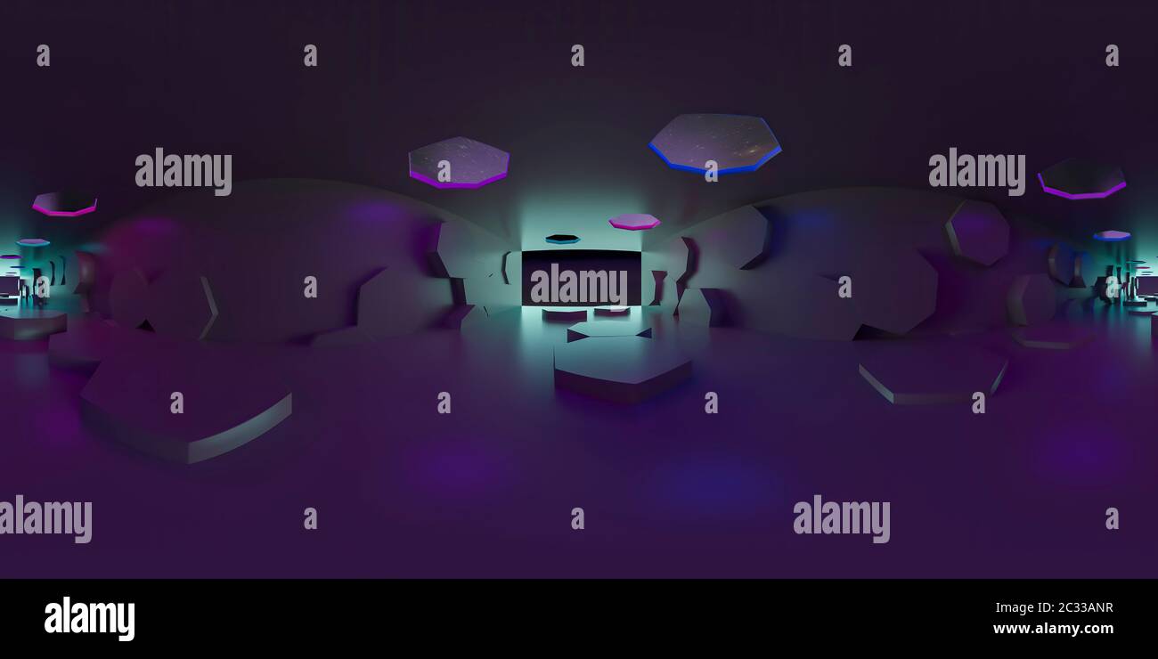 3d illustration, 3d rendering, vr 360 panorama abstract images of the ...