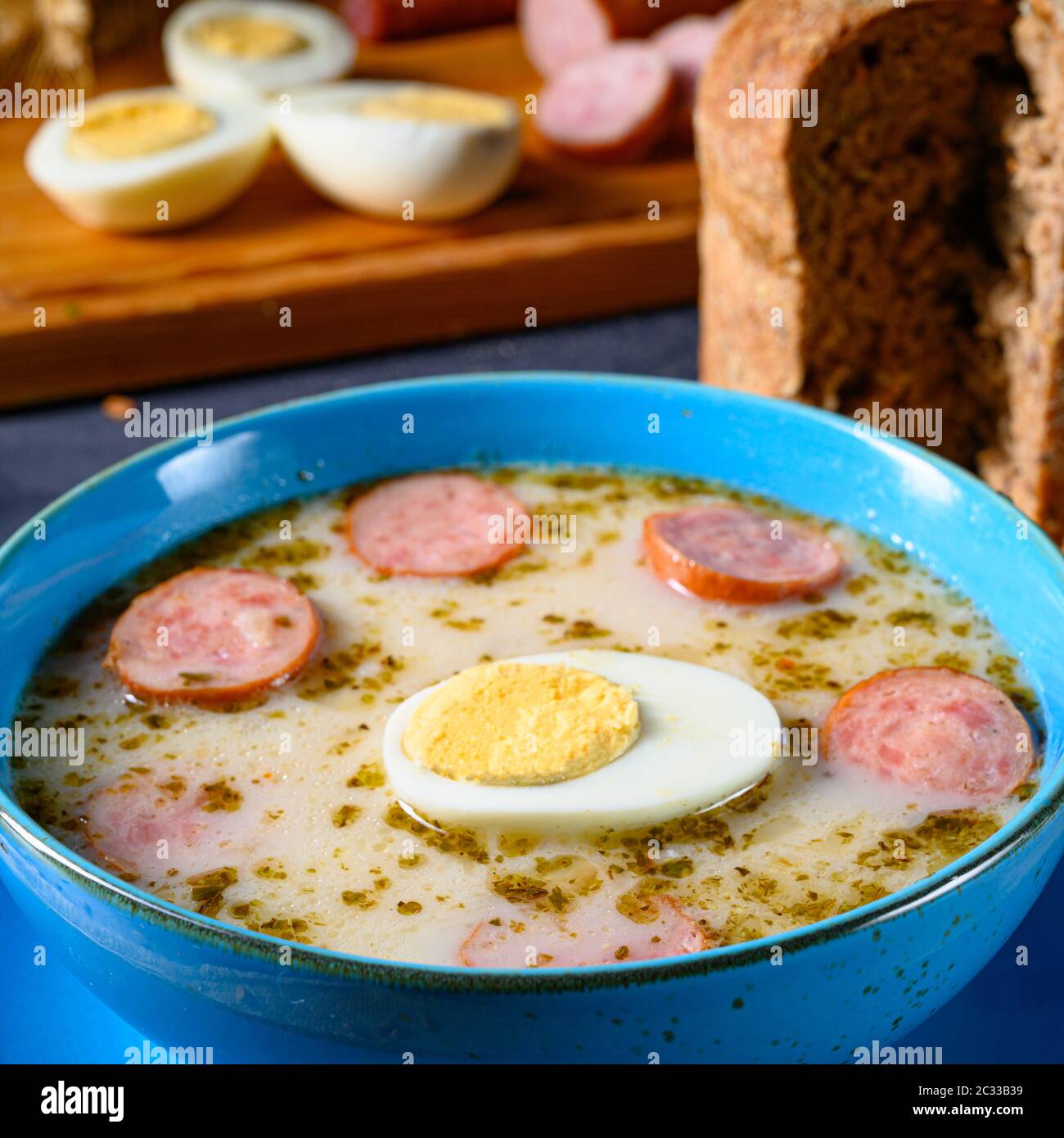 Easter in Polish: sour flour soup for Easter breakfast (Żurek Stock ...