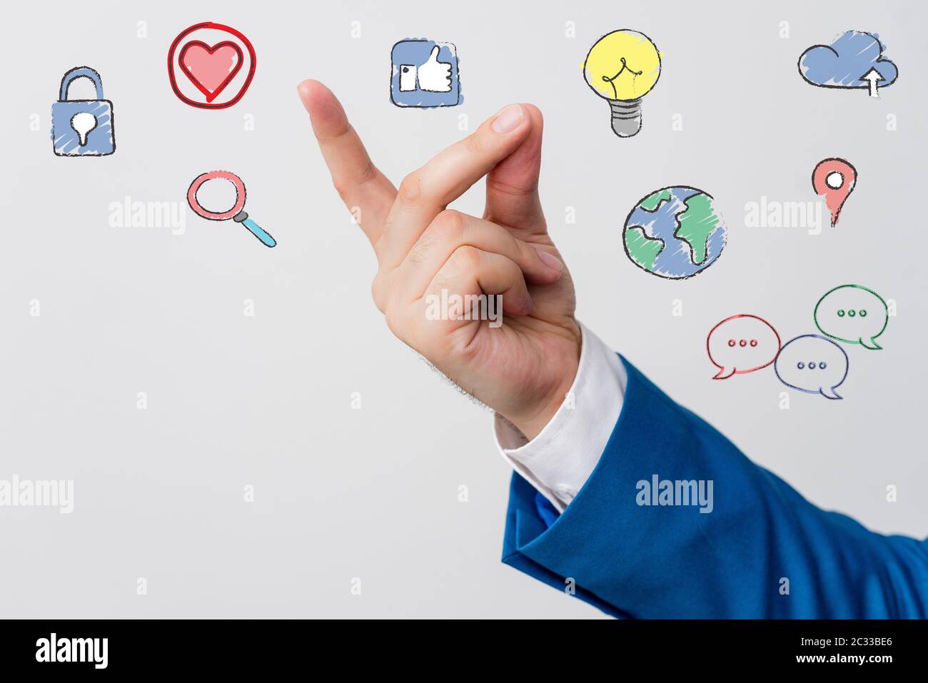 Free Sketch Of Digital Technology Information With Infographic Element ...