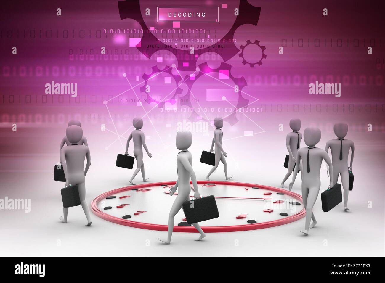 3d small people clock hi-res stock photography and images - Alamy