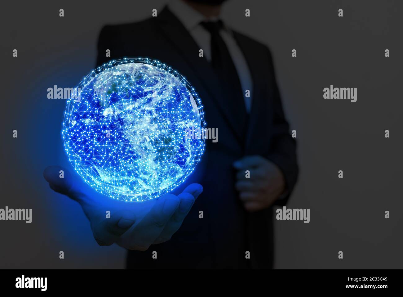 Digital Image of Distant Solar System Showing Global Technology ...