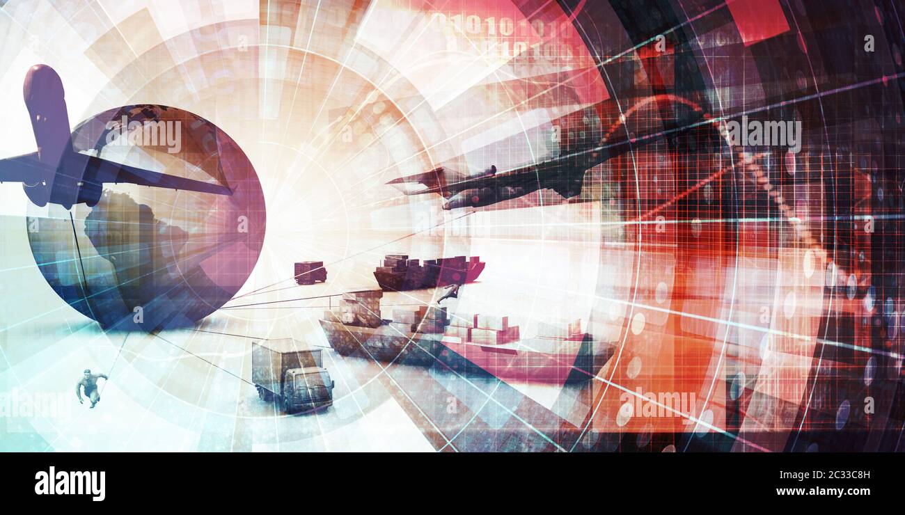 Package Delivery System Worldwide Logistics Business Concept Stock ...