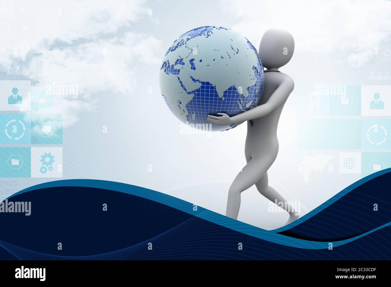 3d man, and earth Stock Photo - Alamy