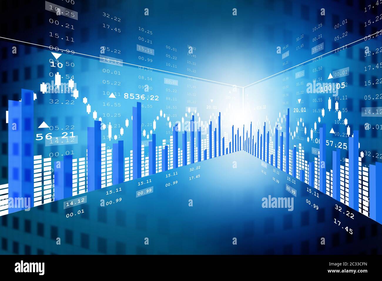 Sales growth graph in stock market Stock Photo - Alamy