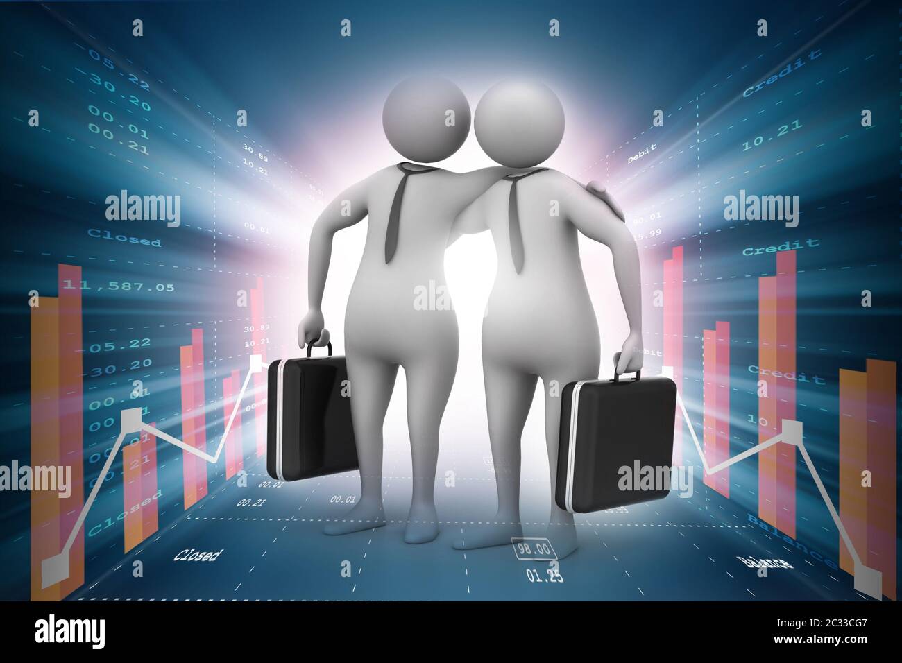 Two business people with briefcase Stock Photo - Alamy