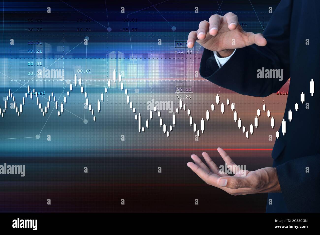 Sales growth graph in stock market Stock Photo - Alamy