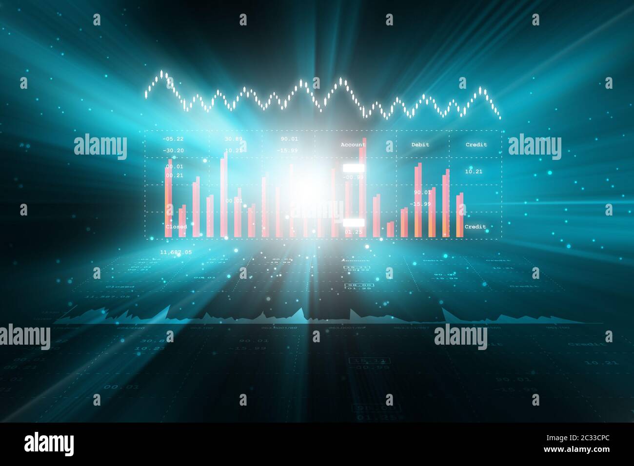 Sales growth graph in stock market Stock Photo - Alamy