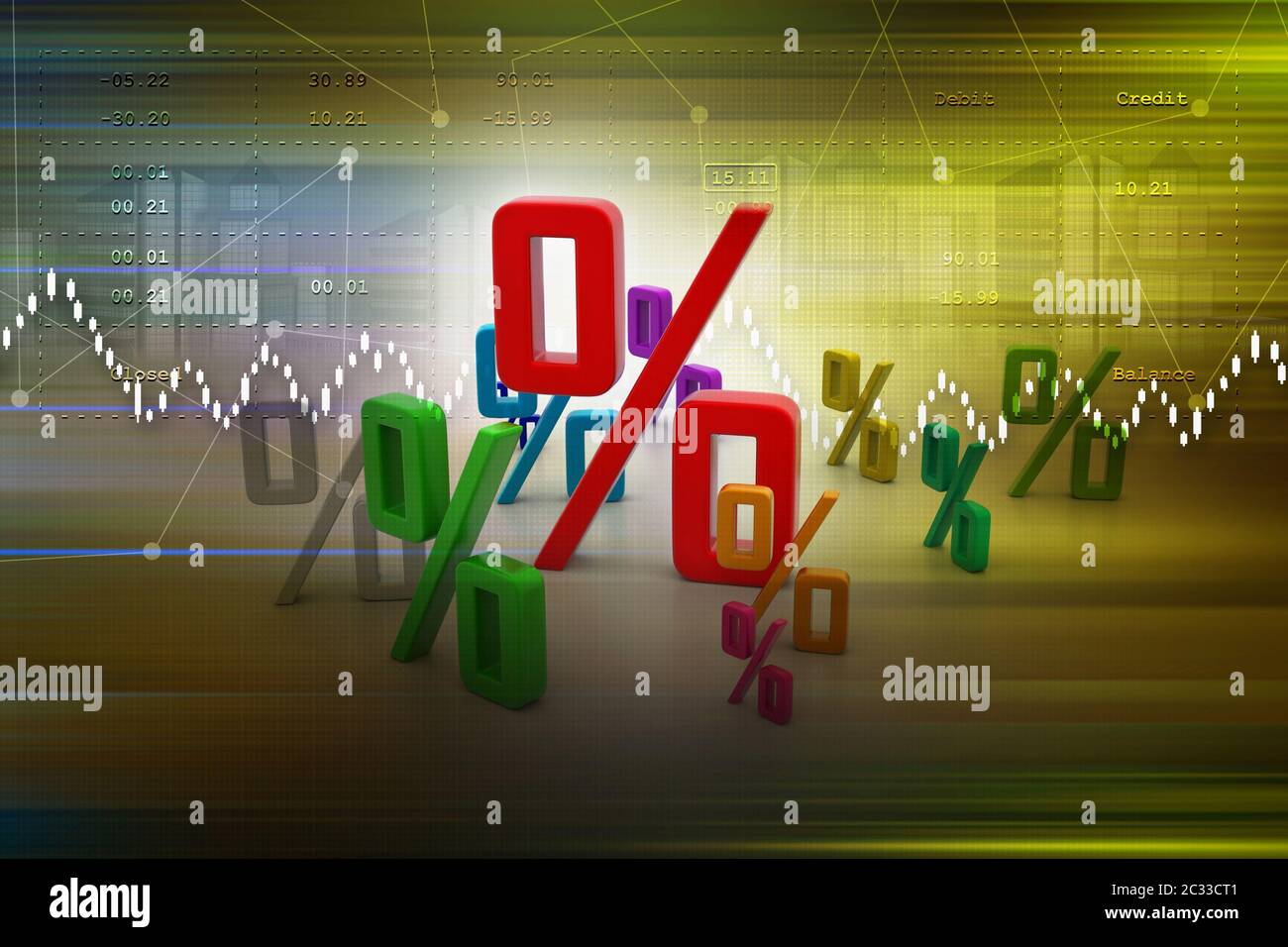 Percentage graph in stock market Stock Photo - Alamy
