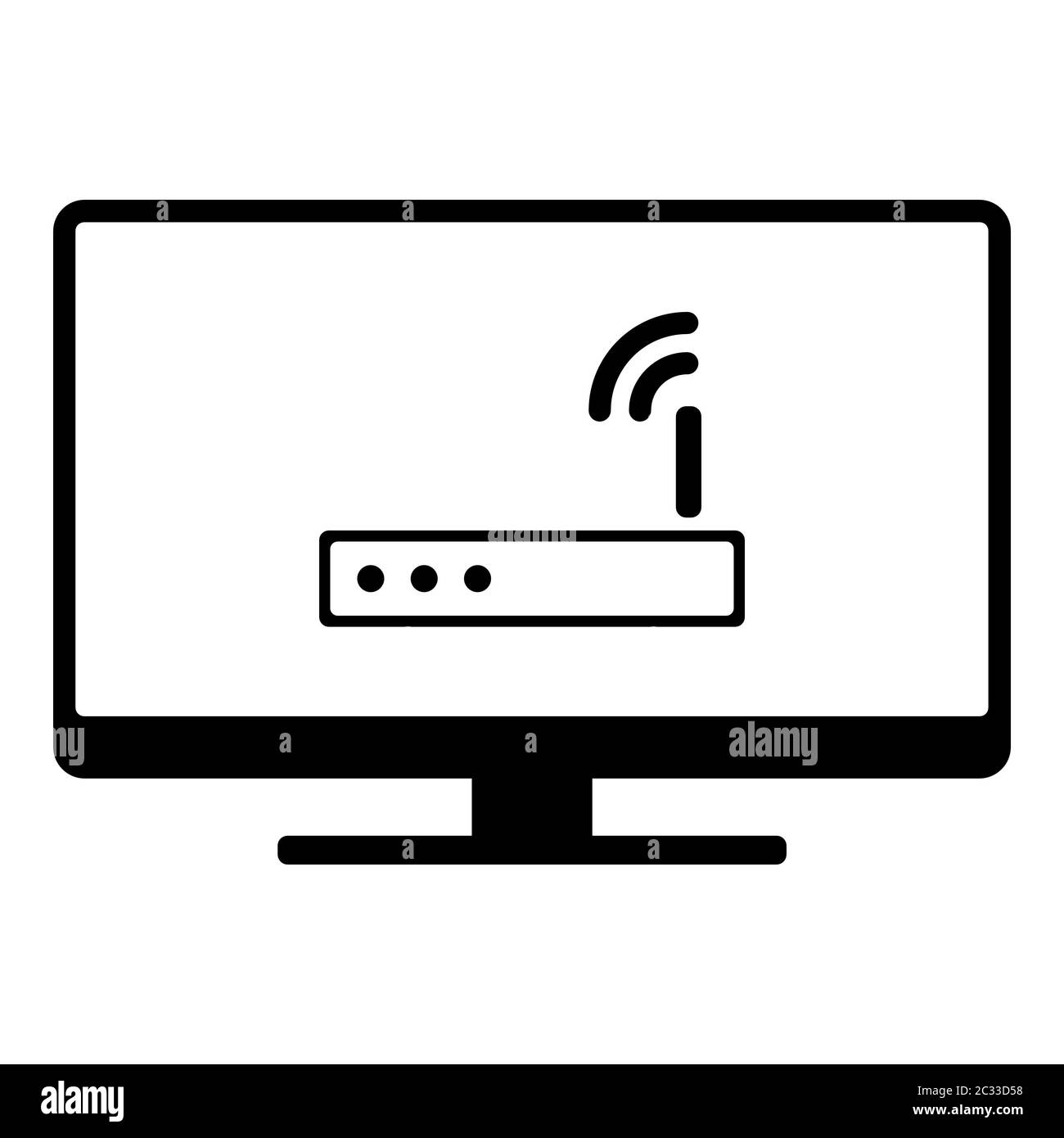 Router and screen Stock Photo - Alamy