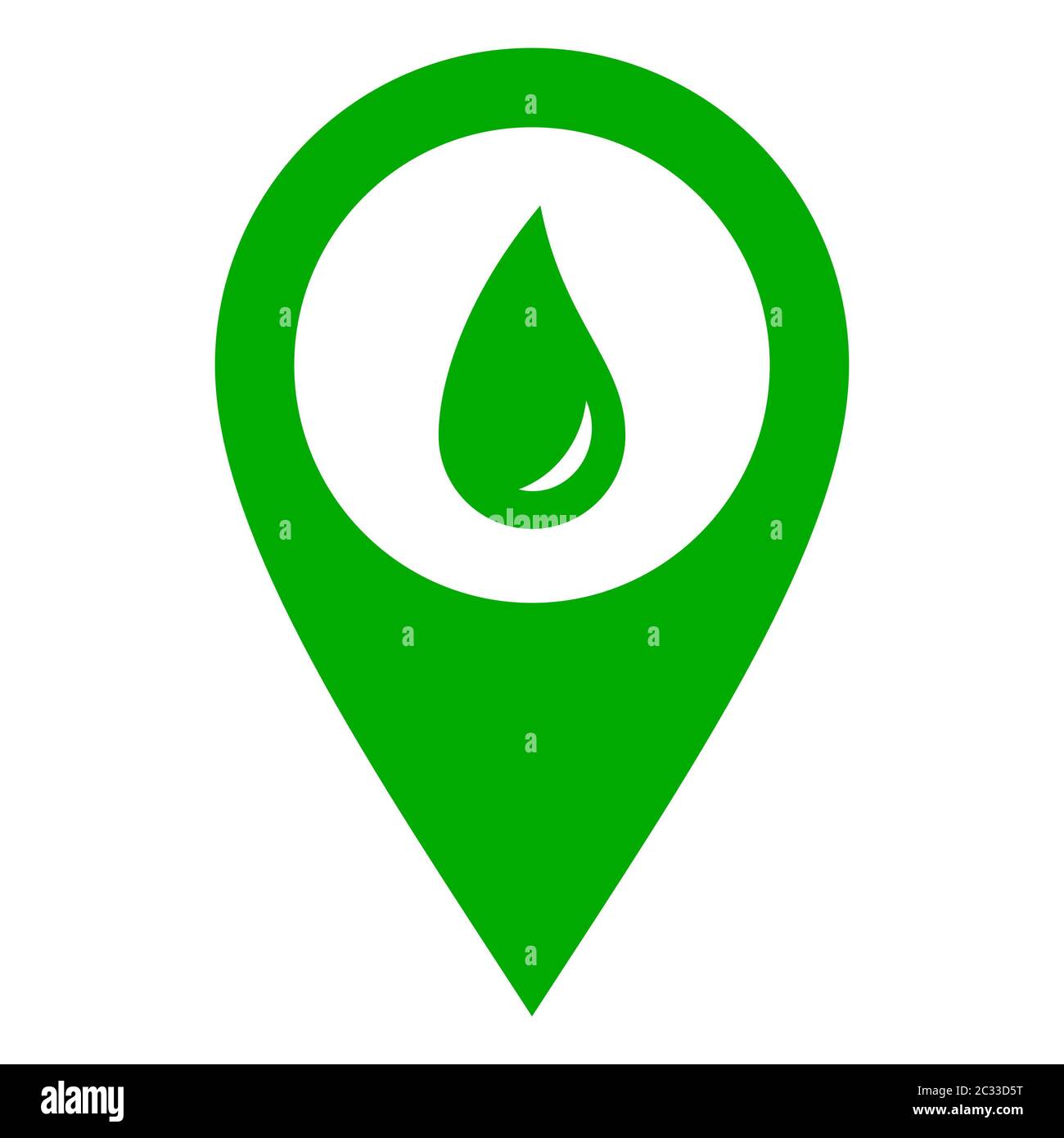 Water drop and location pin Stock Photo - Alamy