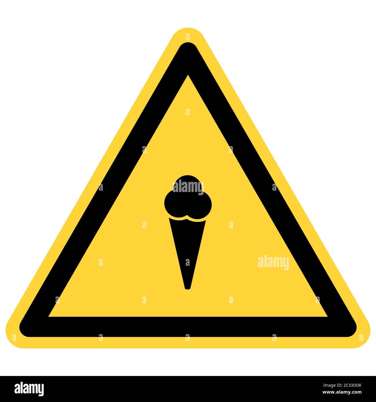 Ice cream and danger sign Stock Photo - Alamy