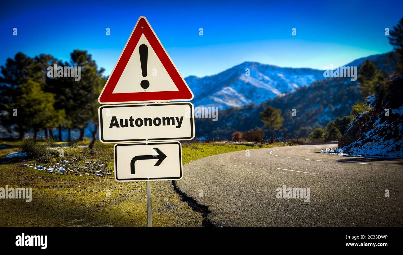 Street Sign to Autonomy Stock Photo - Alamy
