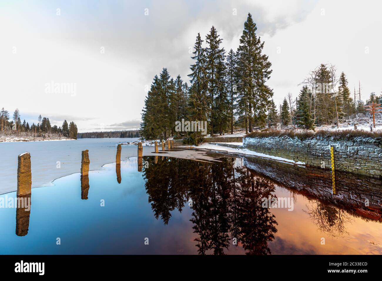 Winter landscape Harz Oder Pond National Park Stock Photo - Alamy