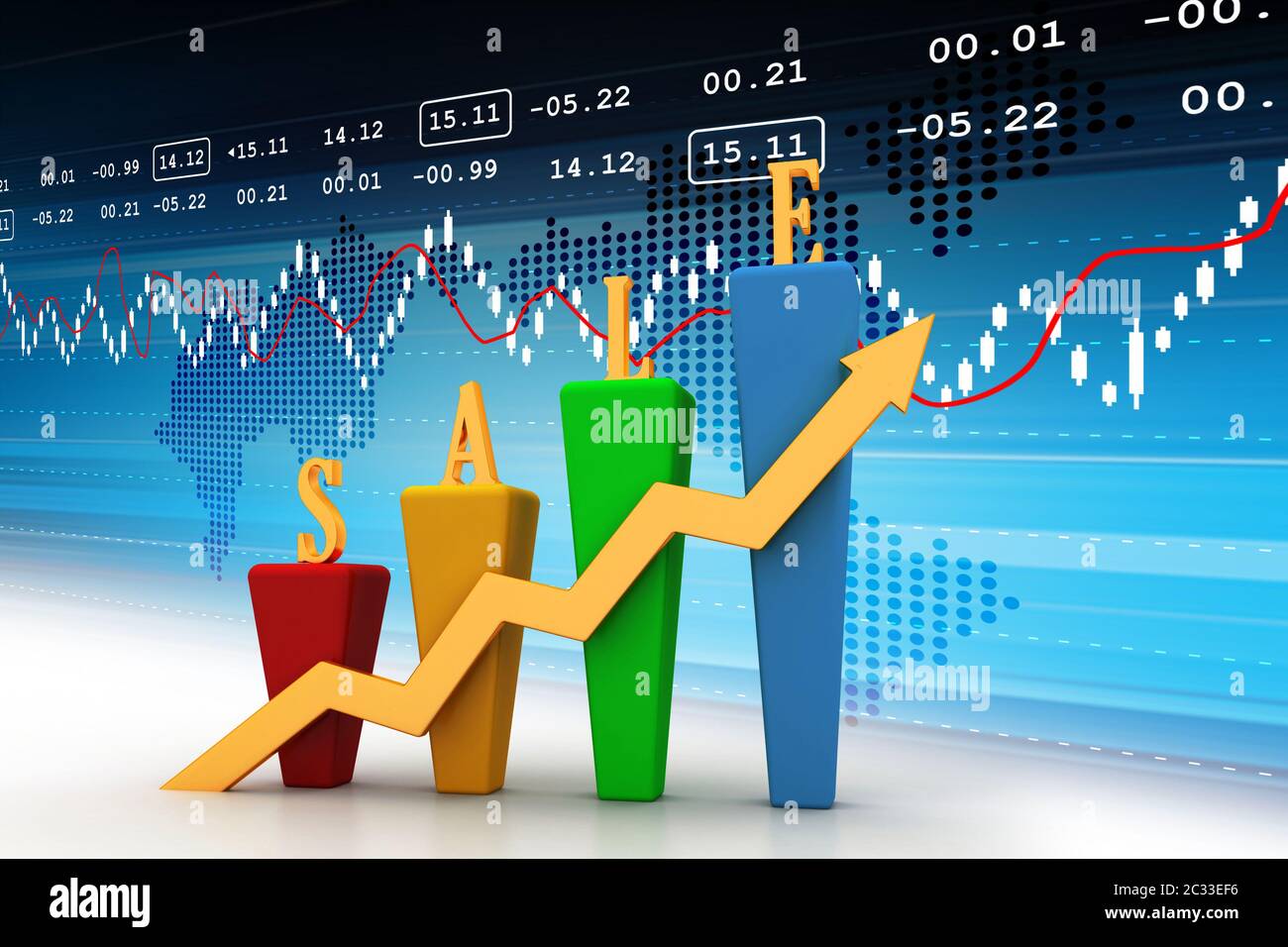 Sales growth graph Stock Photo - Alamy