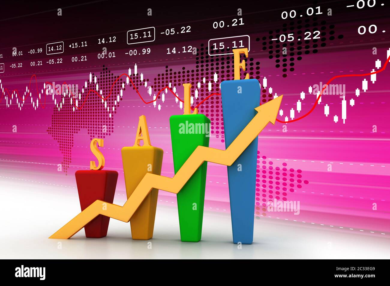 Sales growth graph Stock Photo - Alamy