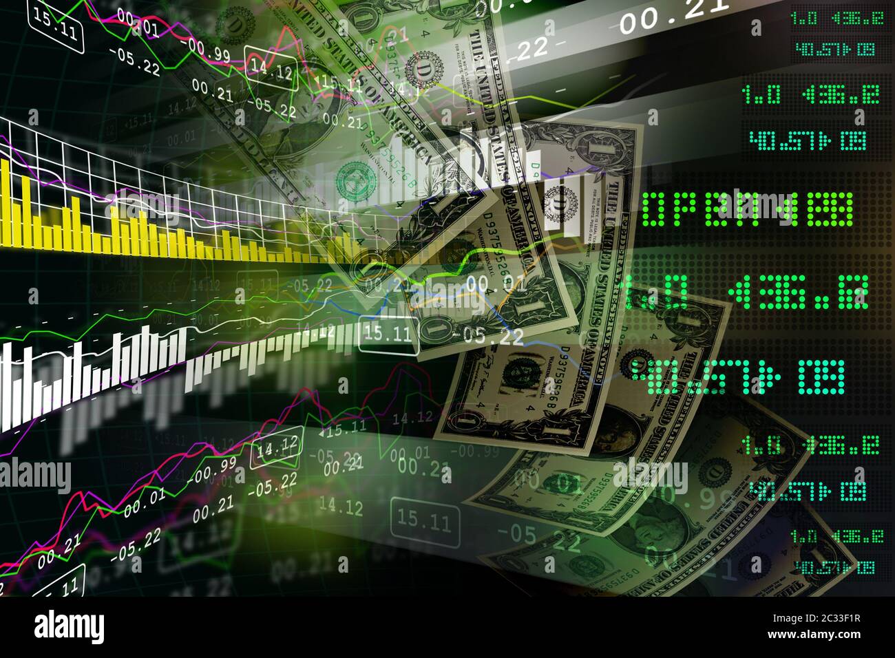 Monetary concept and market analysing graph Stock Photo - Alamy