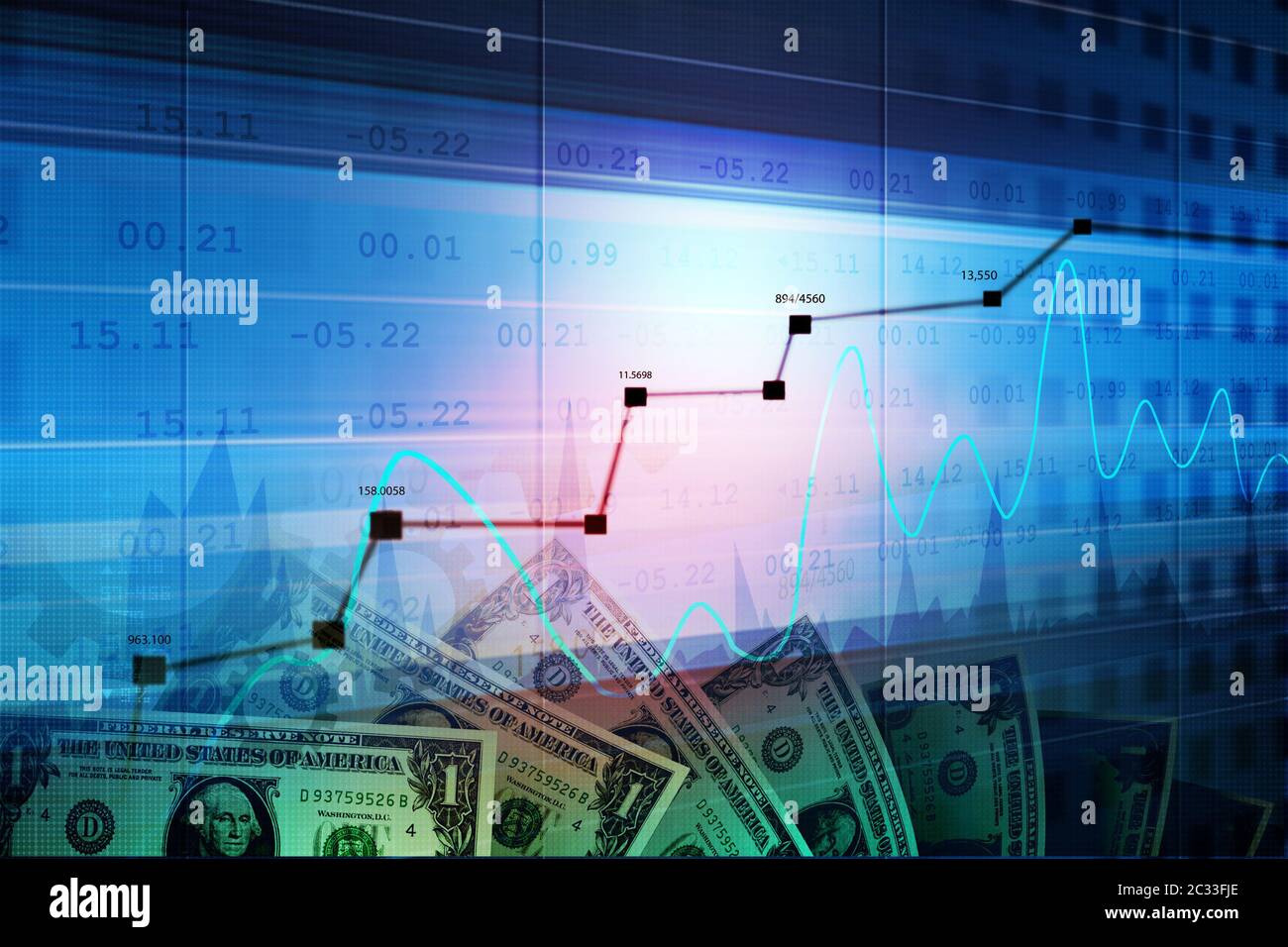 Monetary concept and market analysing graph Stock Photo - Alamy