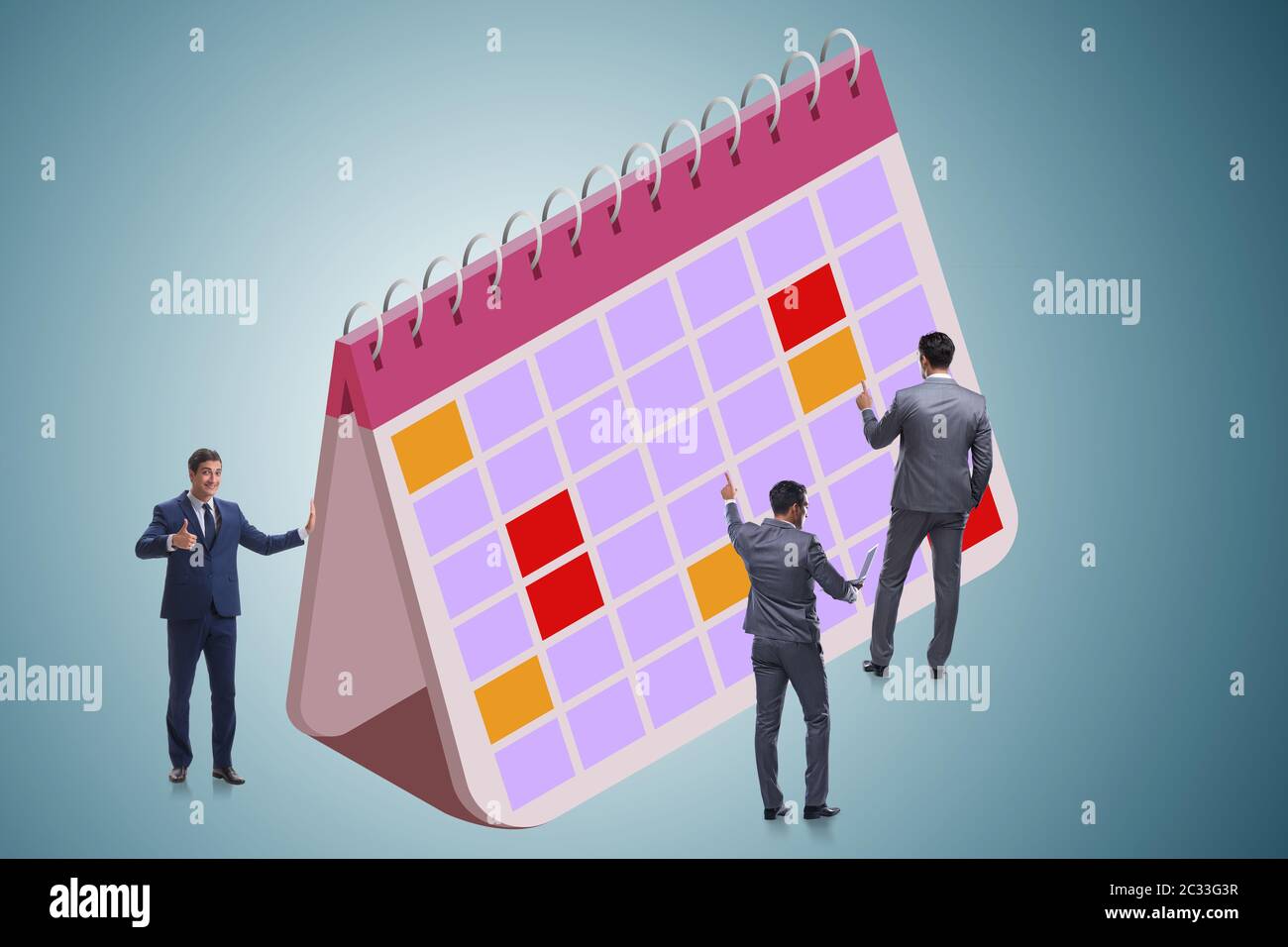 Business calendar concept with businessman Stock Photo - Alamy