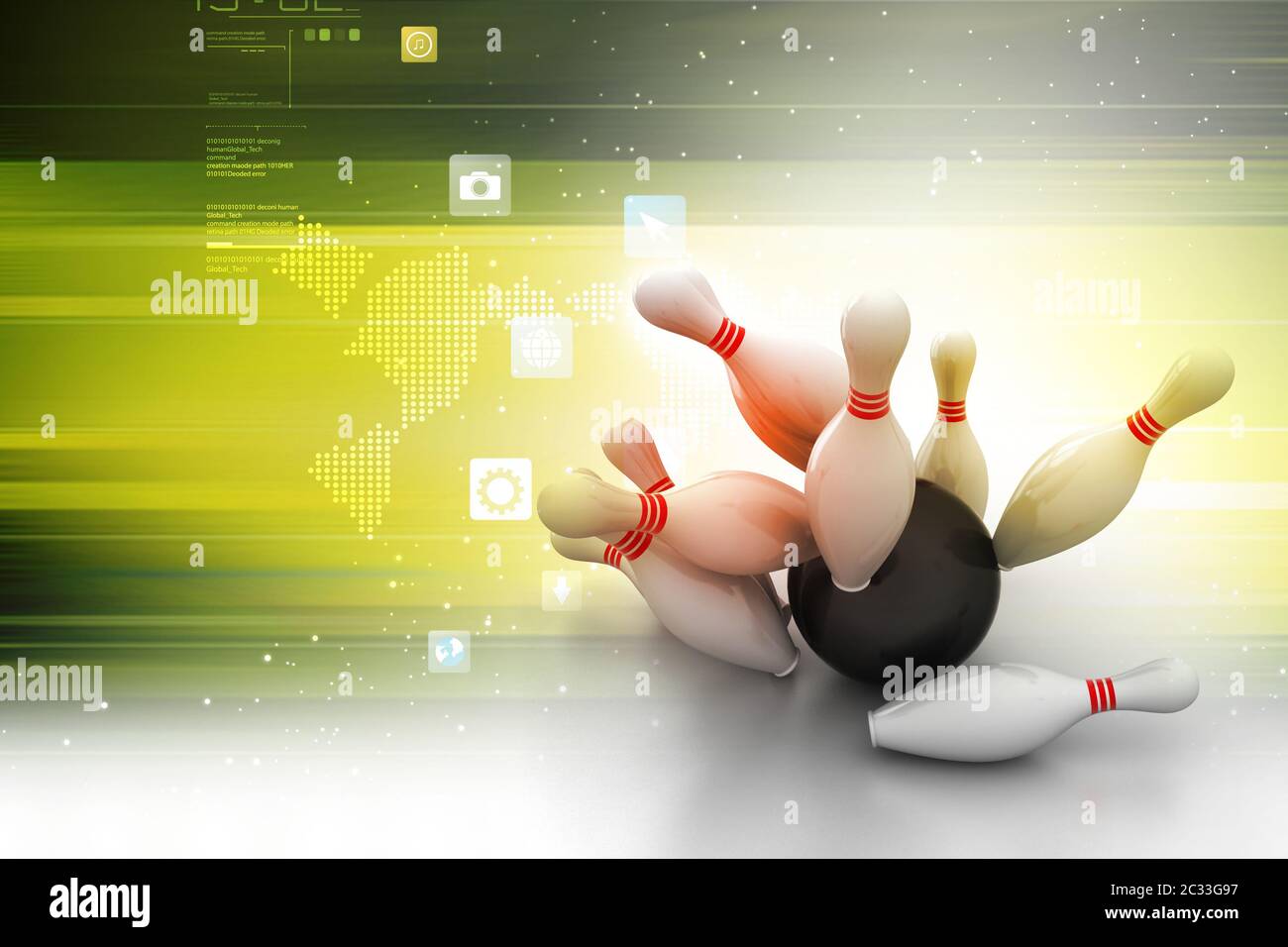 Ball Crashing Bowling Pins High Resolution Stock Photography and Images ...