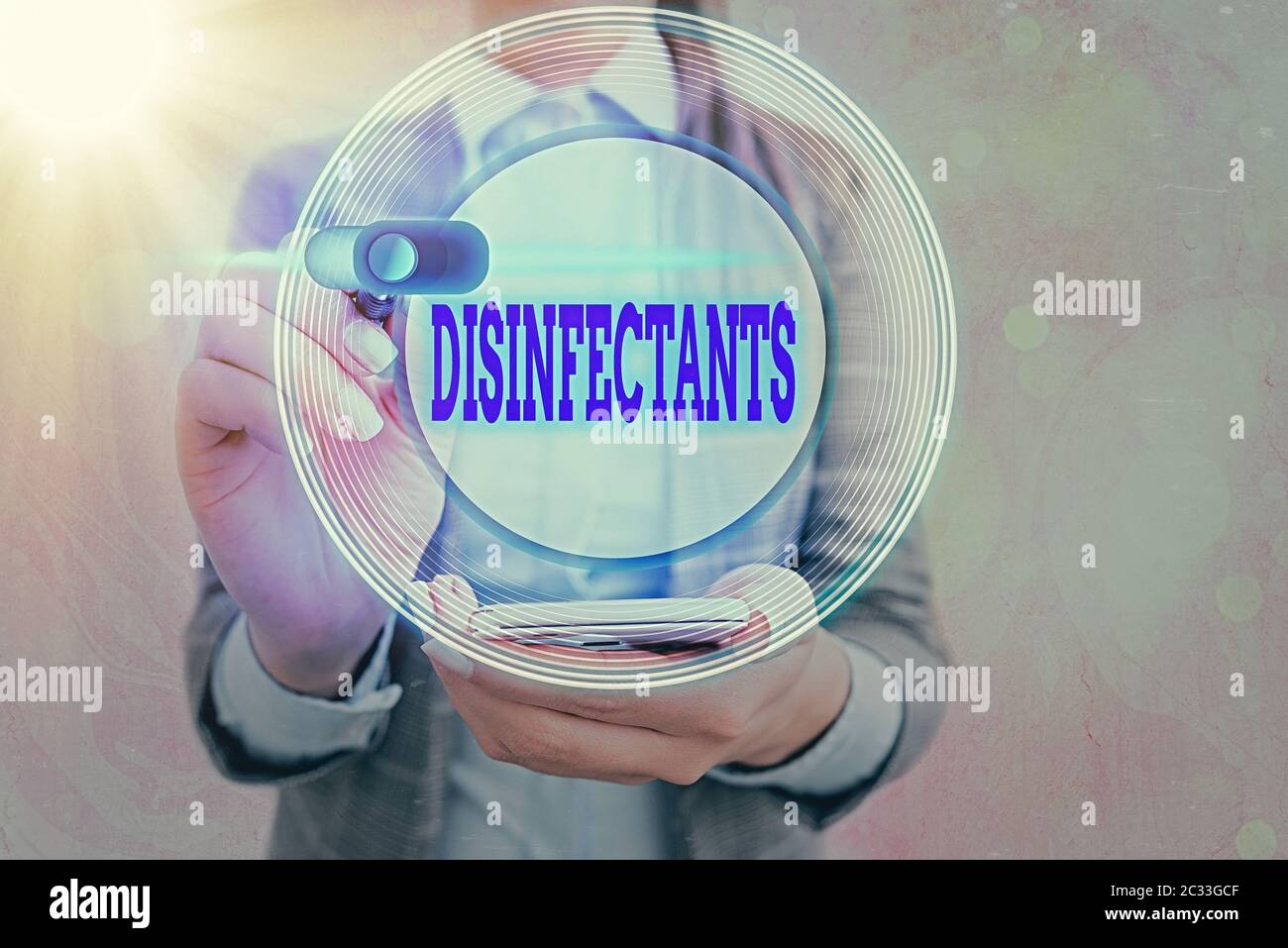 Handwriting text writing Disinfectants. Conceptual photo chemical that ...