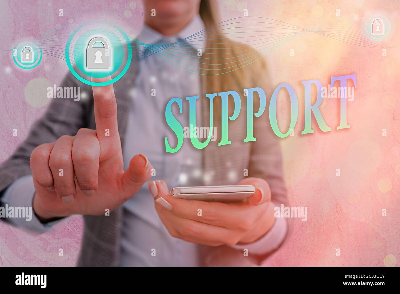 Conceptual hand writing showing Support. Concept meaning maintain ...