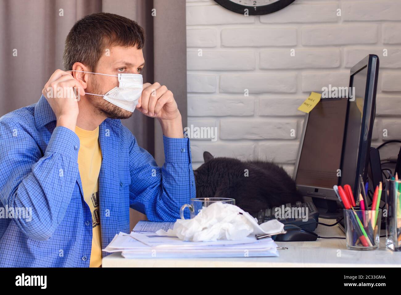 Specialist works desktop computer hi-res stock photography and images ...