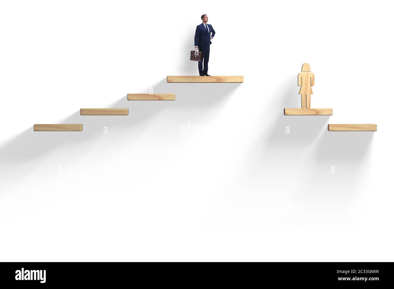 Career ladder concept with businessman Stock Photo - Alamy