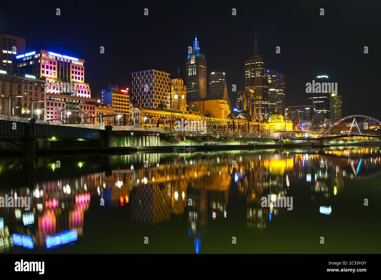 Melbourne at night Stock Photo - Alamy